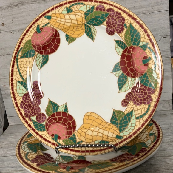 Pier 1 | Dining | Pier One Mosaic Fruit Dinner Plates Set Of Four ...
